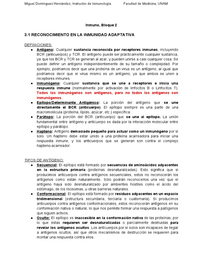 Inmuno, Bloque 2 MIGUEL | PDF | Anticuerpo | Complejo mayor de ...