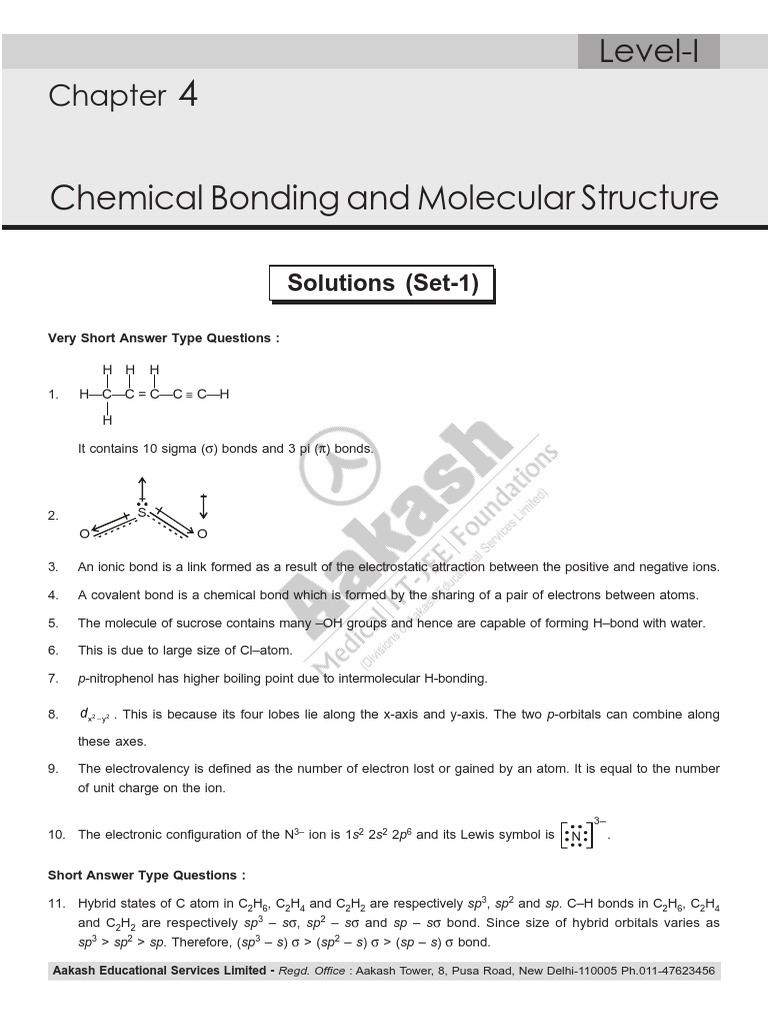 CLS ENG 20 21 XI Che Target 2 Level 1 Chapter 4 | PDF | Chemical Bond | Chemical Polarity