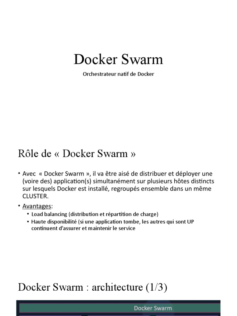 Docker Swarm | PDF | Réseau informatique | Calcul distribué Docker Swarm | PDF | Réseau informatique | Calcul distribué