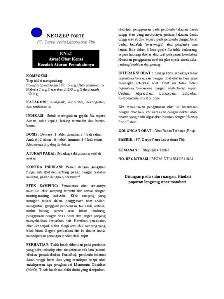 Informasi Obat Neozep Forte | PDF