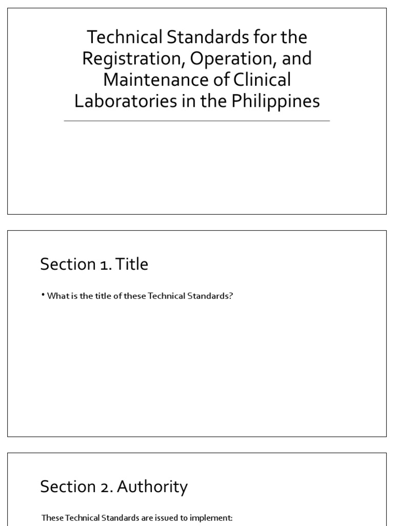 H. Clinical Laboratory Laws (Technical Standards) | PDF | Pathology ...