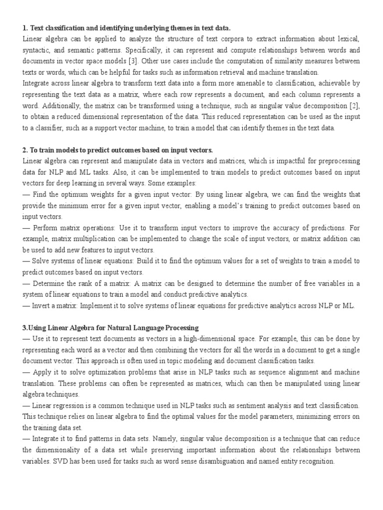 AI and Linear Algebra | PDF | Principal Component Analysis | Machine ...