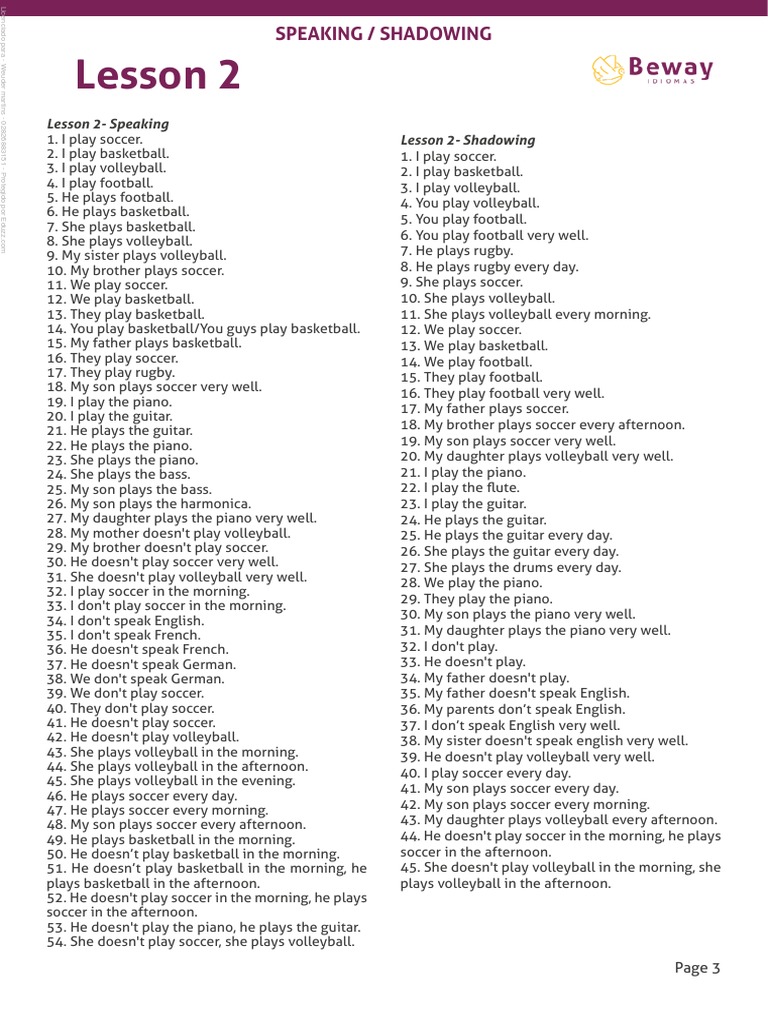 Speaking Shadowing 2 | PDF