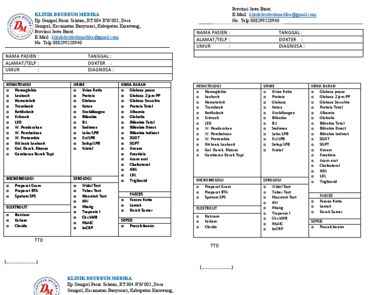 SURAT PENGANTAR LAB | PDF