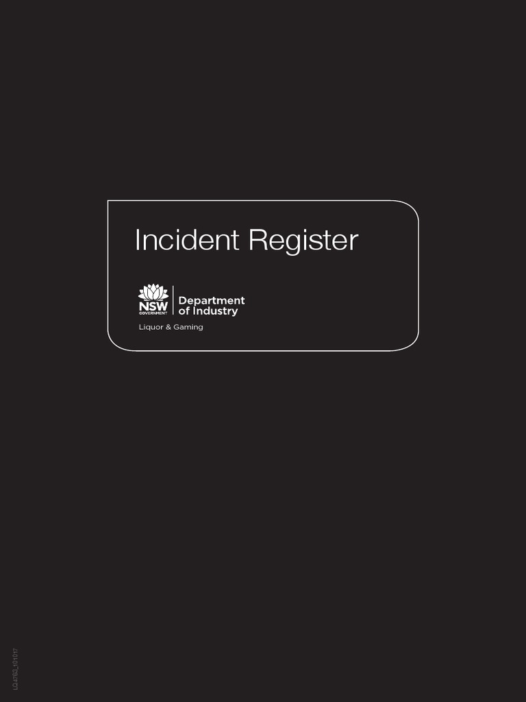 LQ4763 Incident Register LowRes | PDF | Crimes | Crime & Violence