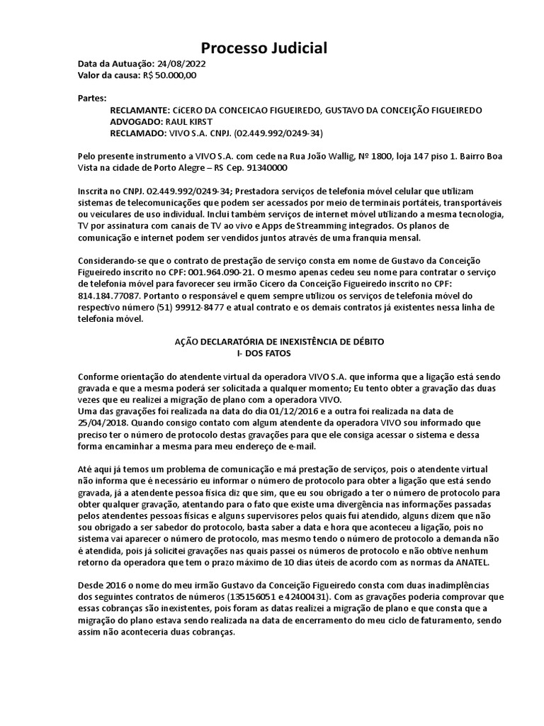 Processo Judicial VIVO | PDF | Justiça | Crime e Violência