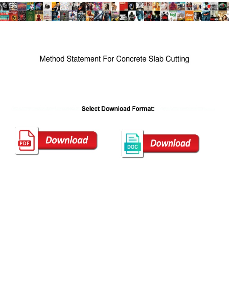 Concrete Slab Cutting Method Statement | PDF | Concrete | Structural ...