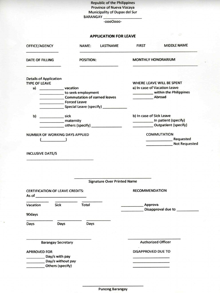 Leave Form | PDF