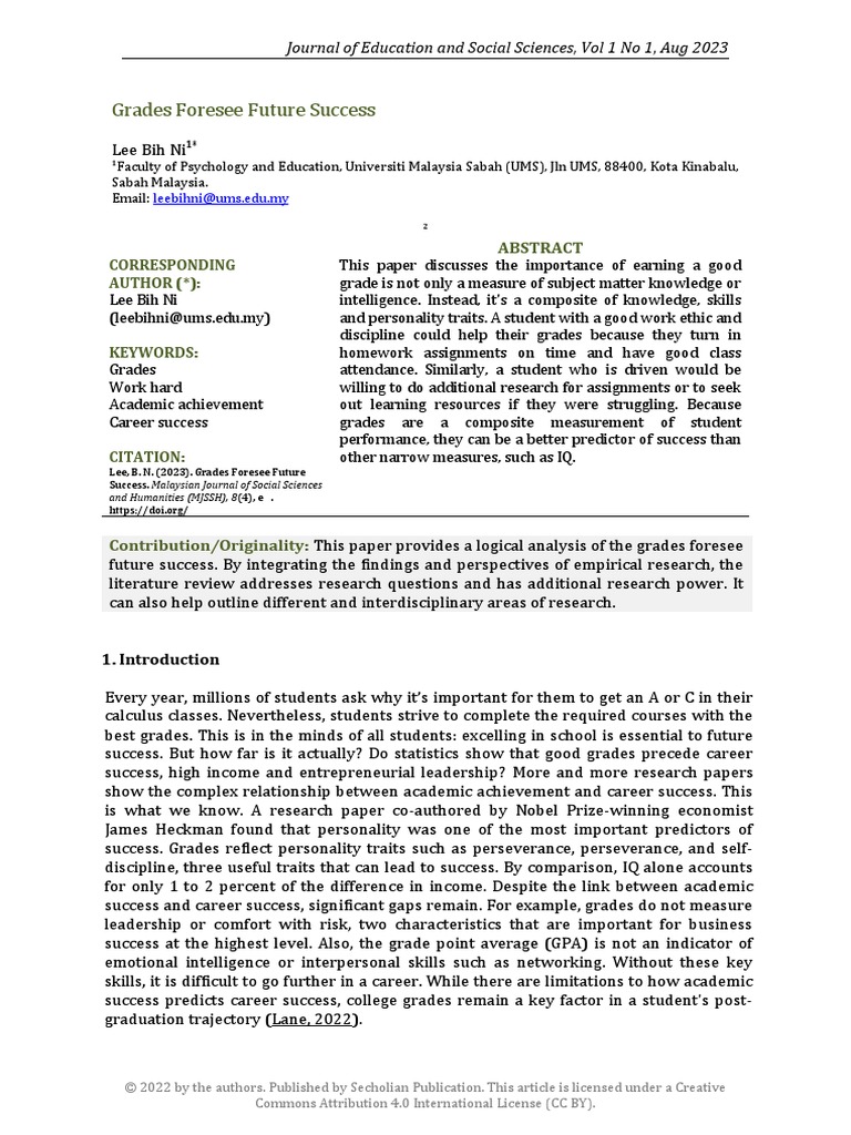 Grades Foresee Future Success | PDF | Postgraduate Education | Creativity