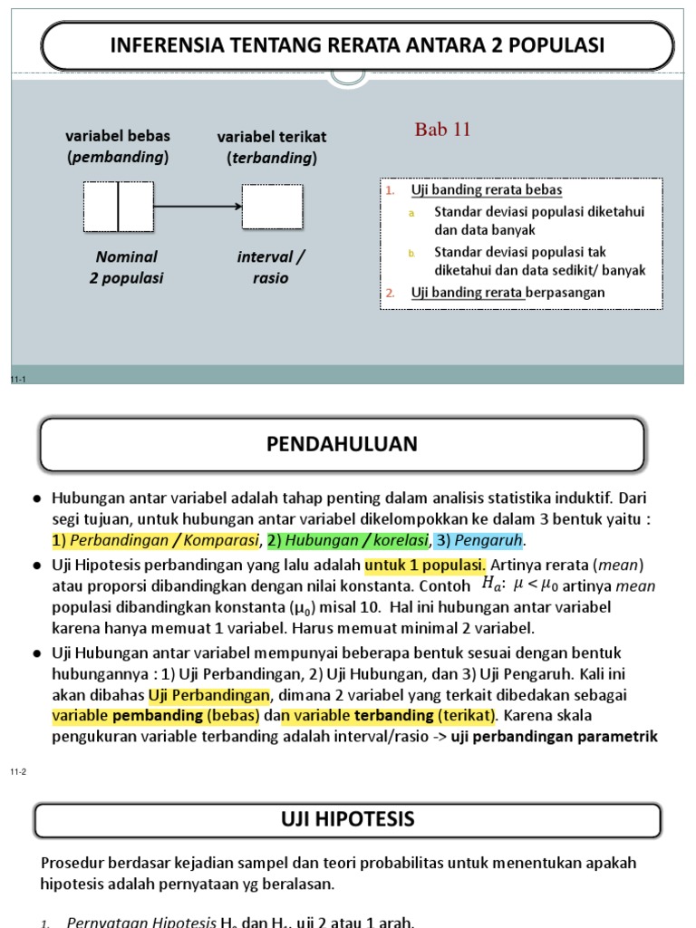 Kuliah 8. Uji Perbandingan 2 Kelompok | PDF