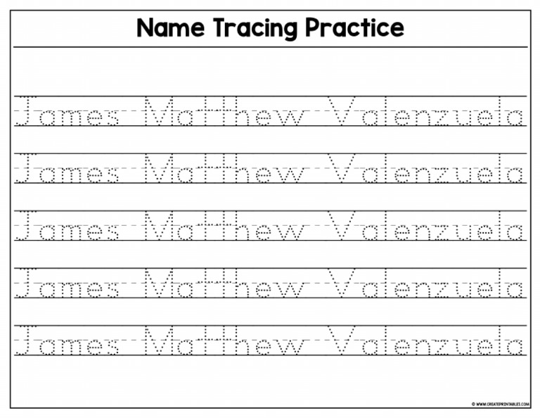 Name - Tracing - Practice A35E 04F0 838A | PDF