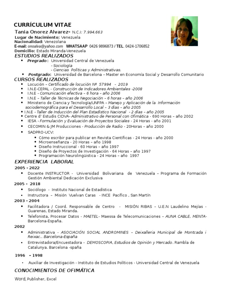 Curriculum Vitae 2023 | PDF | Venezuela