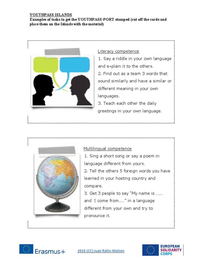 Youthpass Islands Tasks Cards | Download Free PDF | Cognition | Human ...