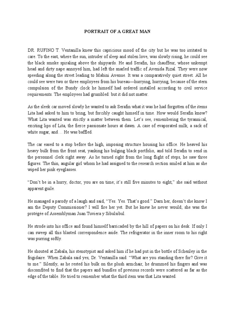 Portrait of A Great Man | PDF