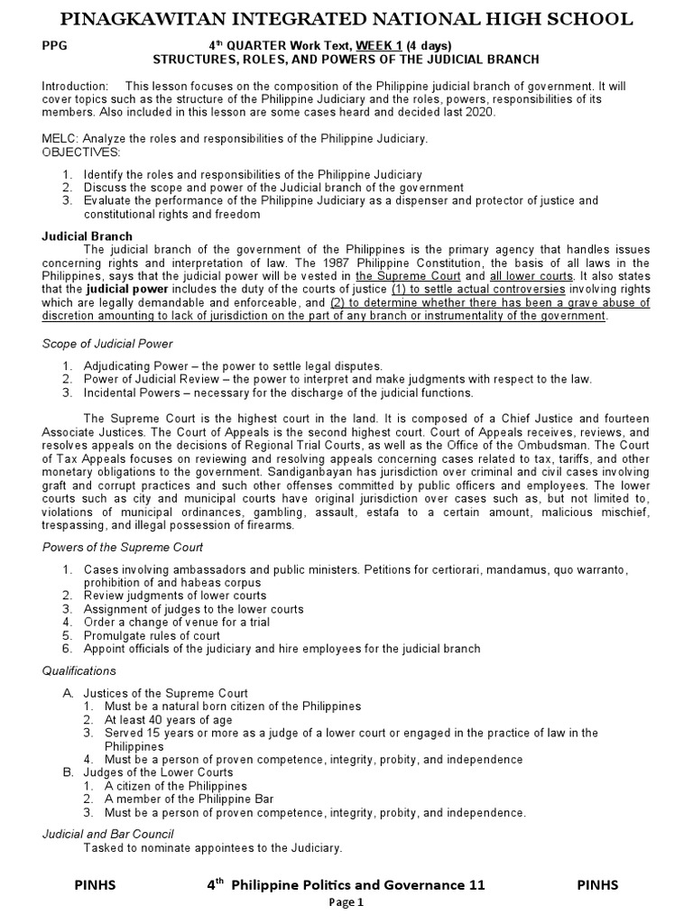 PPG Module 4th Quarter | PDF | Judiciaries | Suffrage