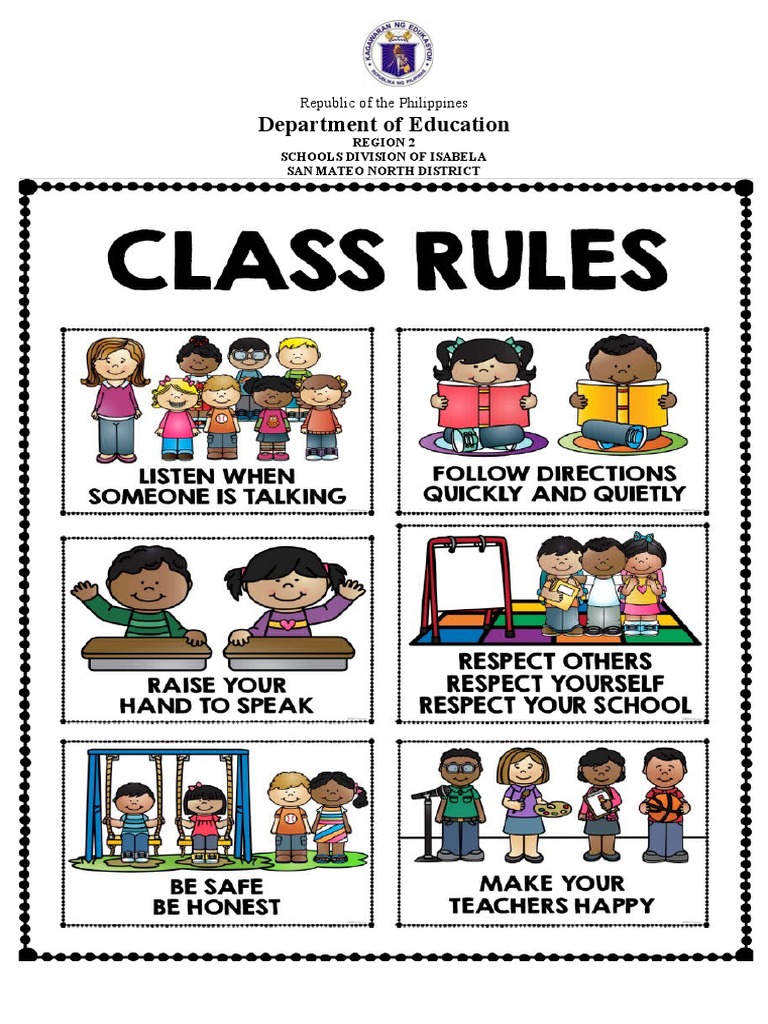 Classroom Rules Kindergarten | PDF