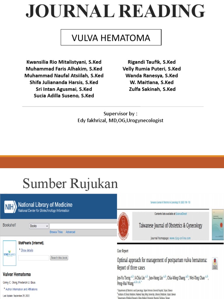 Jurding Vulva Hematoma (Dr. Edy Fakhrizal, Spog (K) ) Insyaallah Fix | PDF