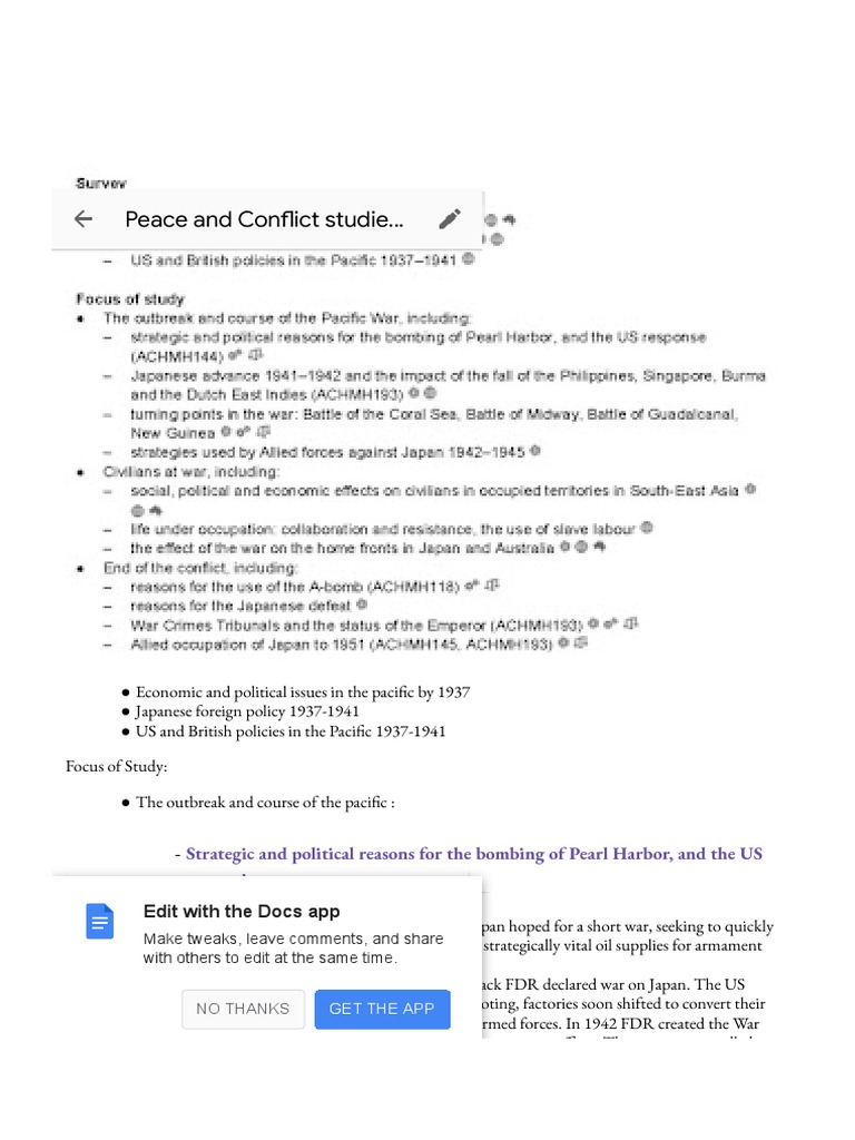 Peace and Conflict Studies, Conflict in The Pacific | PDF | Battle Of ...