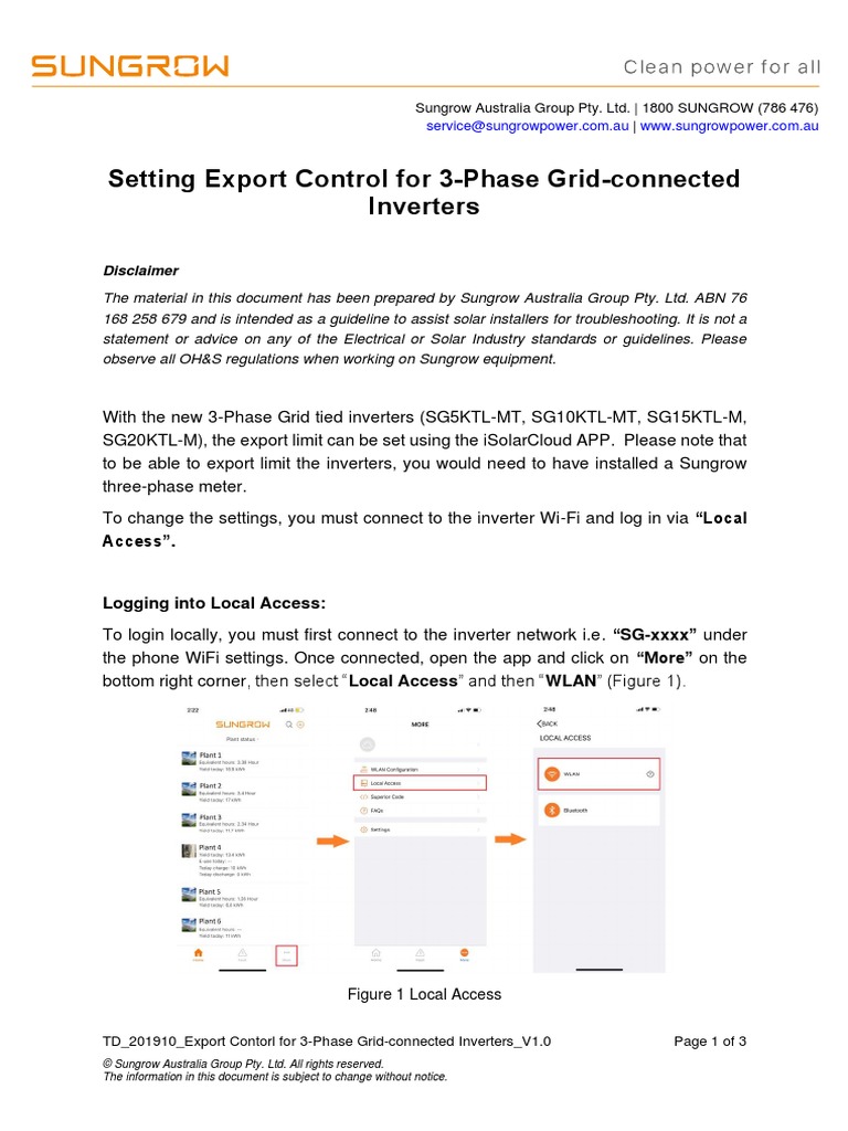 Setting Export Limits for Sungrow Inverters | PDF | Login | Wi Fi
