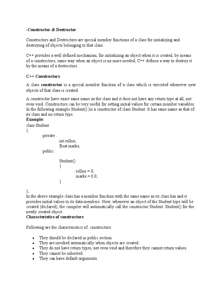 Constructor | PDF | Programming | Constructor (Object Oriented Programming) Constructor | PDF | Programming | Constructor (Object Oriented Programming)