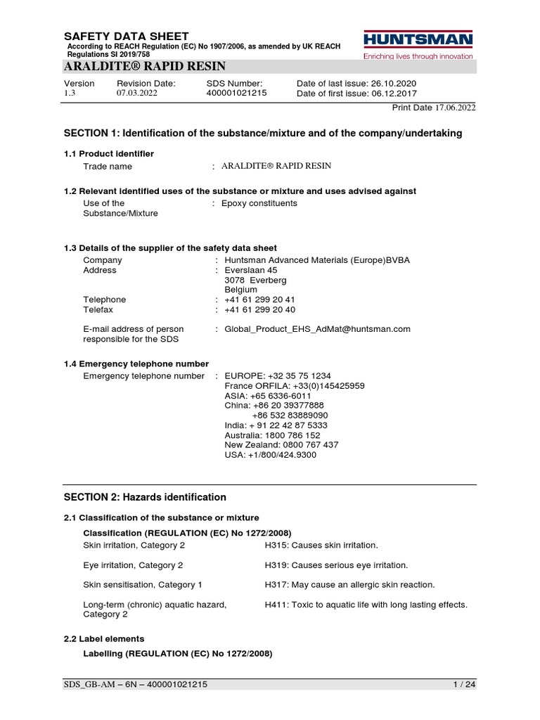(SDS) Araldite | PDF