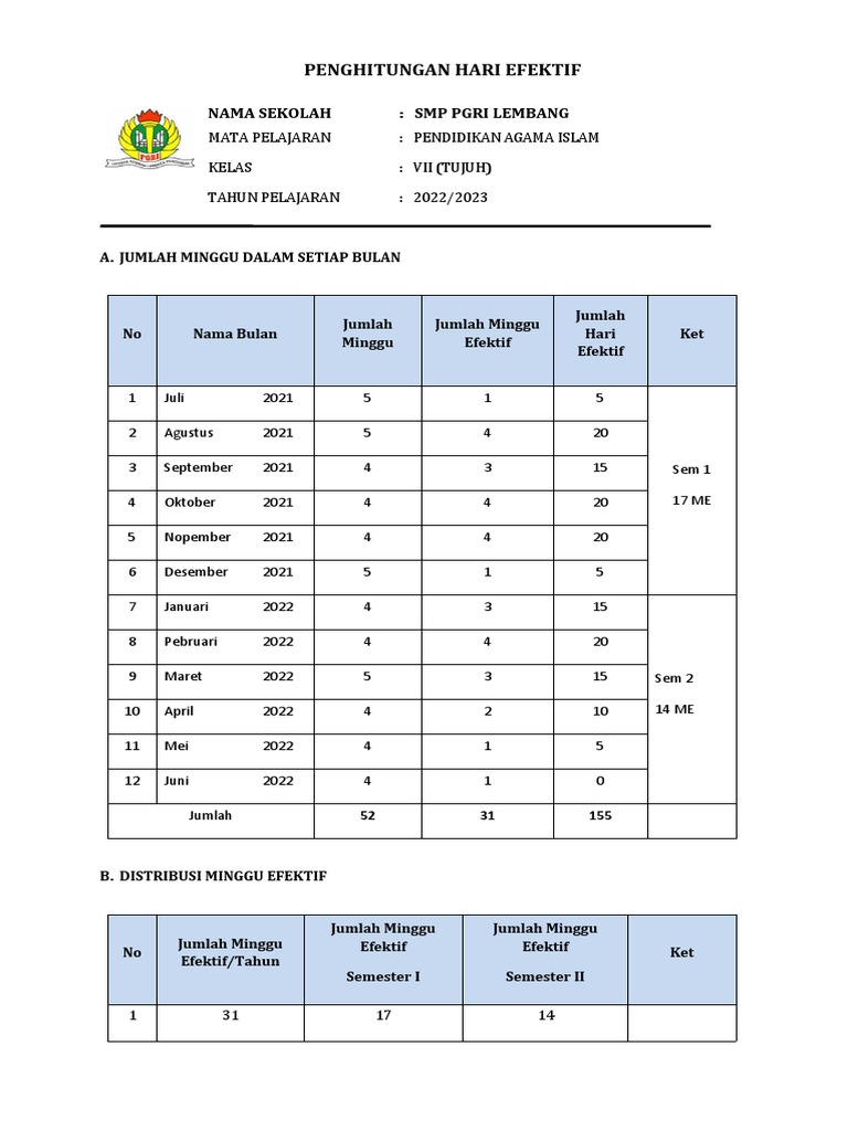 Prota Pai Kelas 7 Fix | PDF