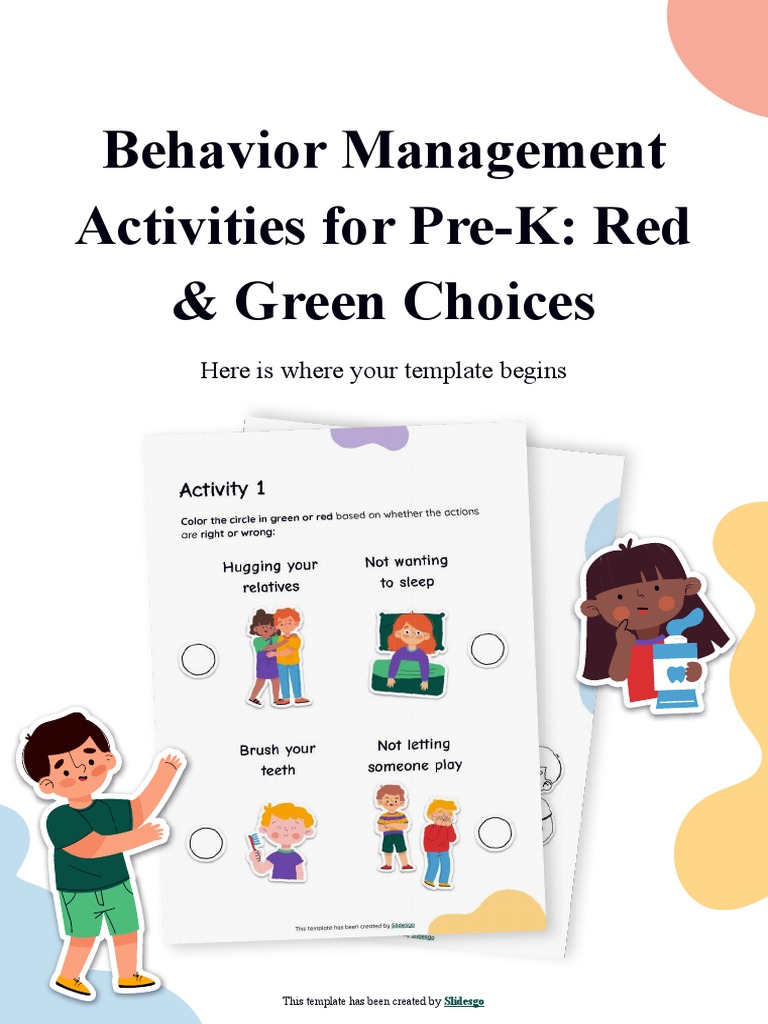 Behavior Management Activities For Pre-K - Red & Green Choices by ...