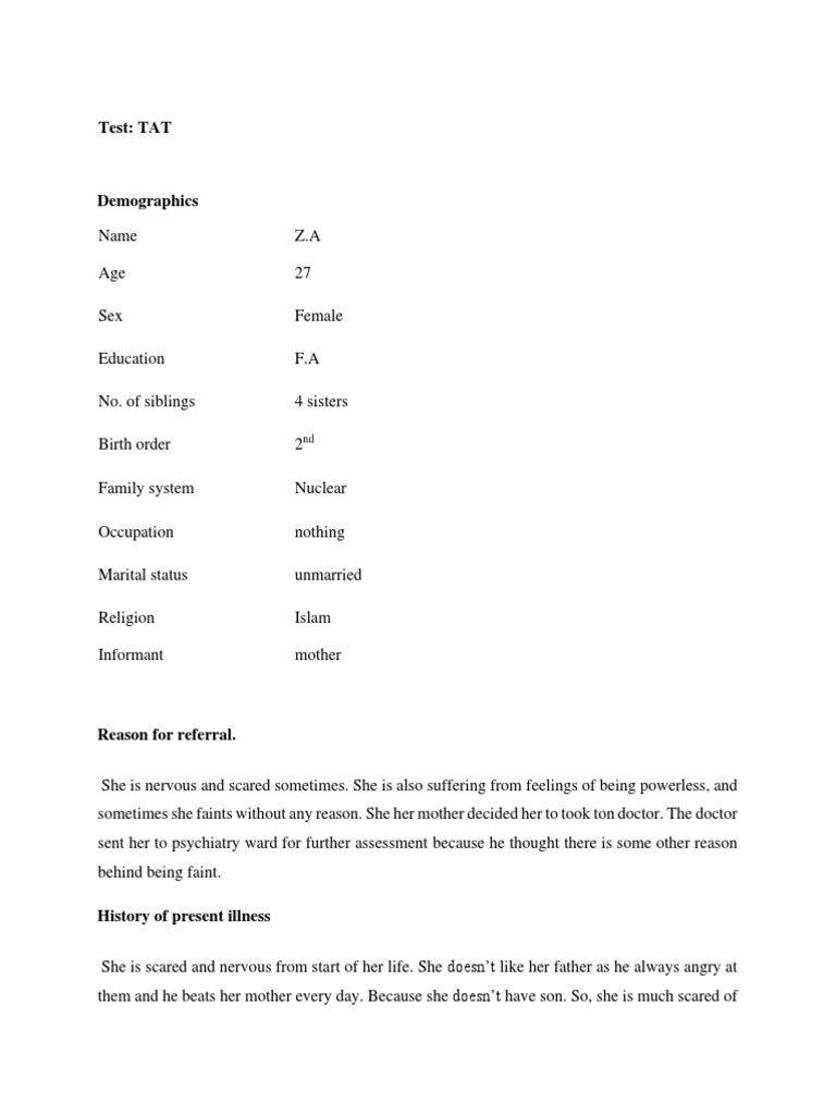 TAT Test | PDF | Emotions | Behavioural Sciences