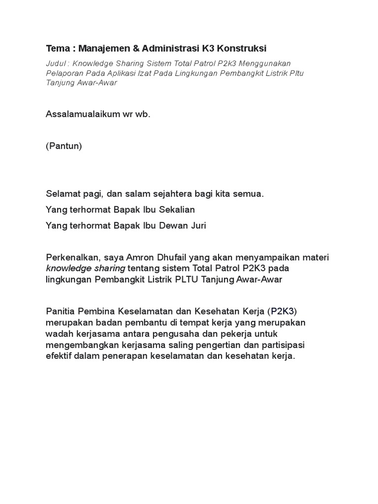 Teks Public Speaking Beswan | PDF