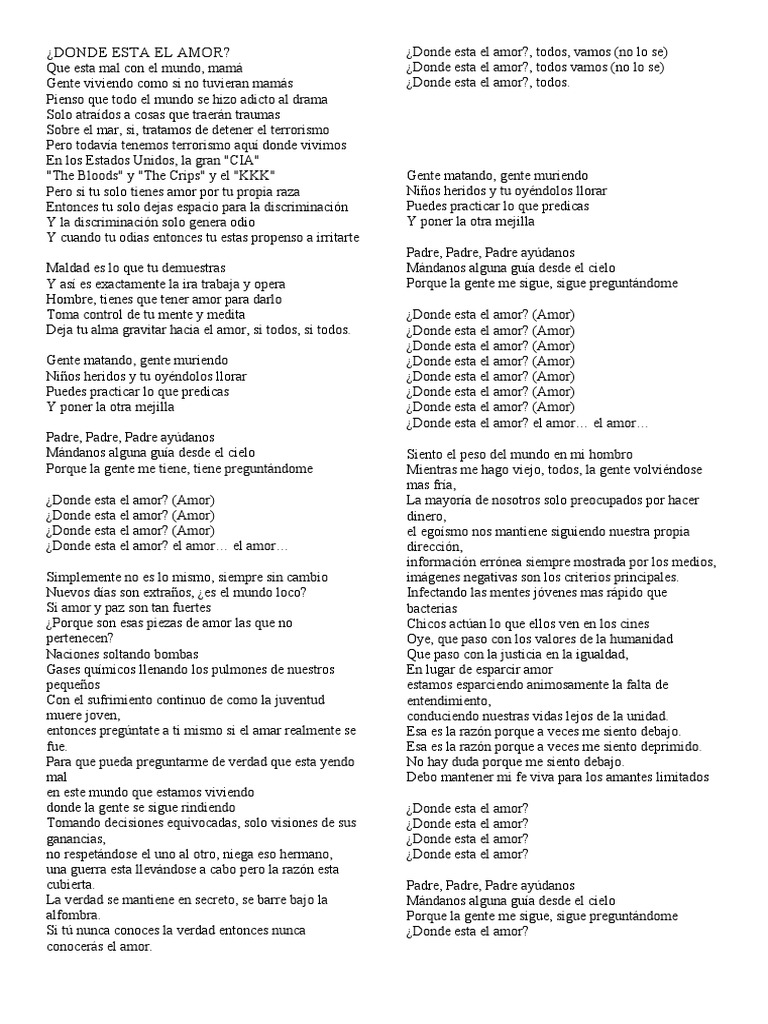 Donde Esta El Amor 1 | PDF | Amor