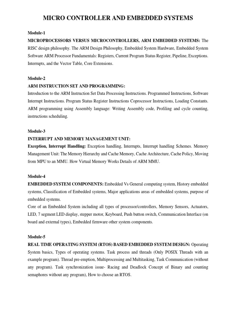 Micro Controller and Embedded Systems | PDF