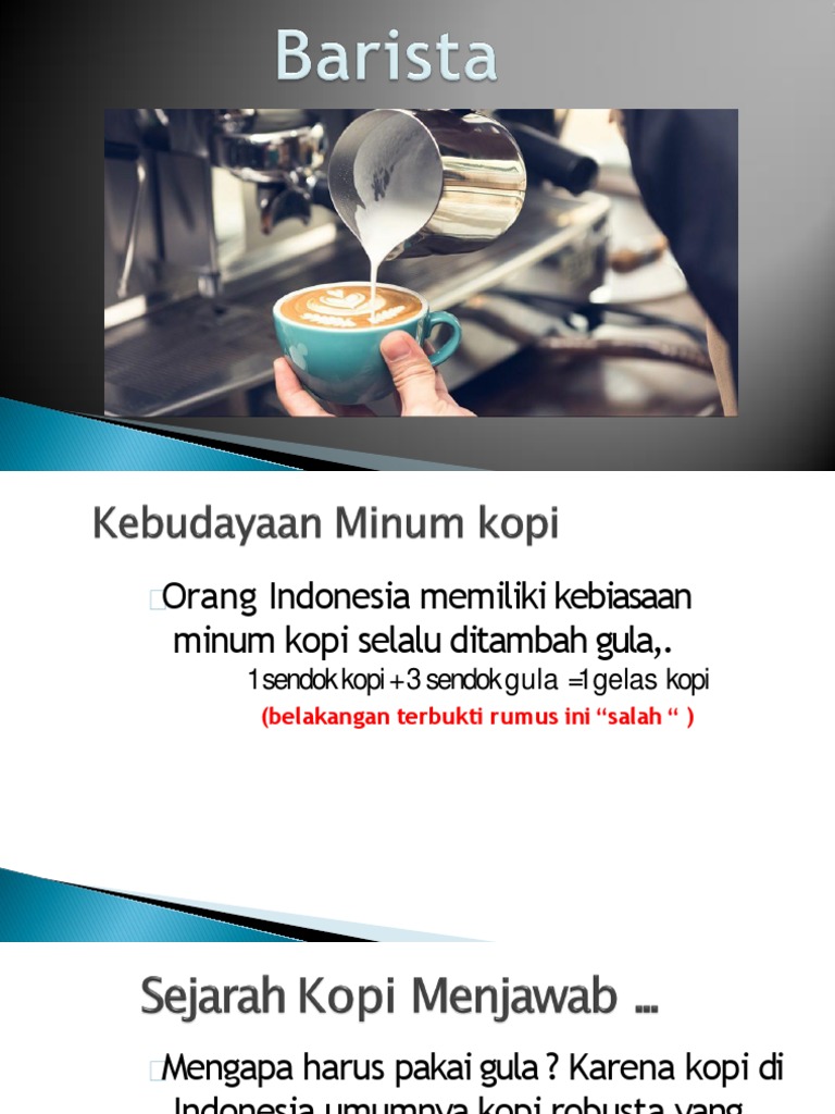 Panduan Barista: Seni Meracik Kopi | PDF | Memasak, Makanan, & Anggur