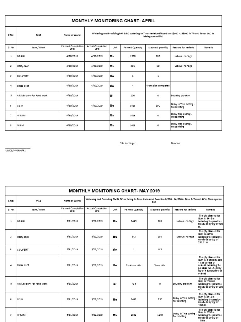 Monthly Monitoring Report Pdf