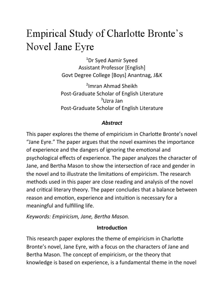 Jane Eyre RP | PDF | Jane Eyre | Experience
