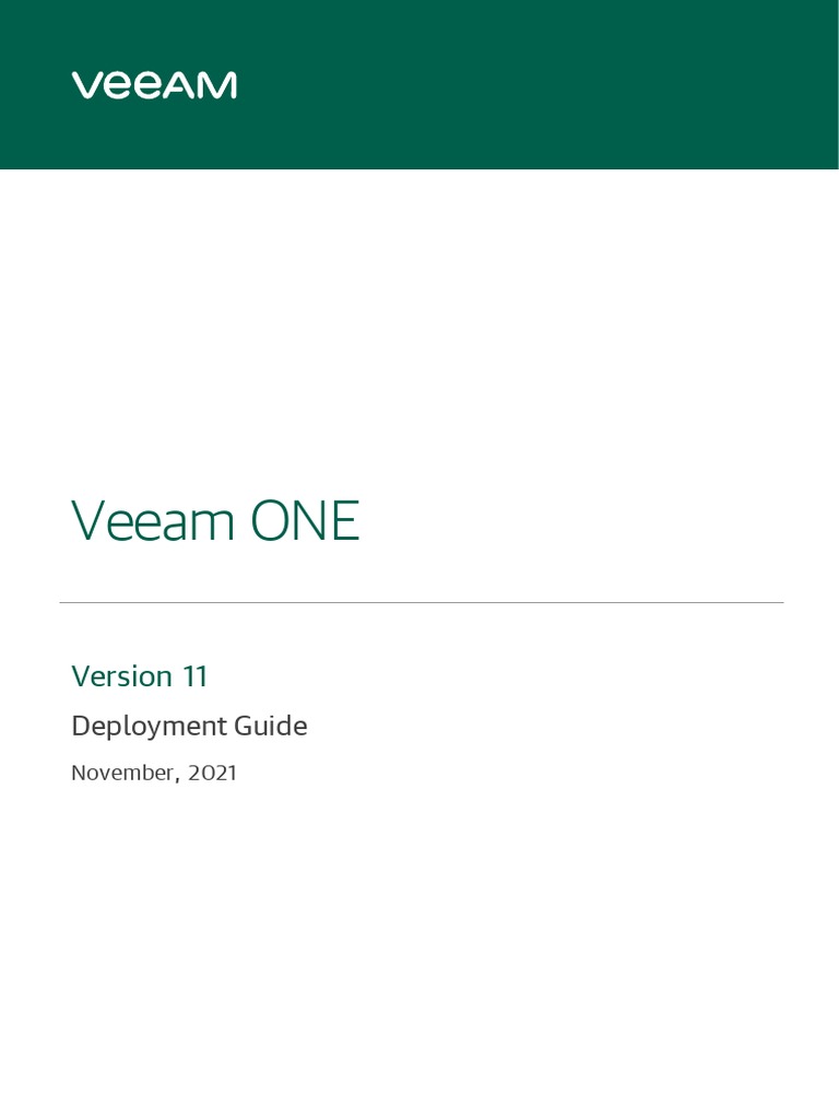 Veeam One 11 0 Deployment Guide | PDF | Microsoft Sql Server | Client–Server Model
