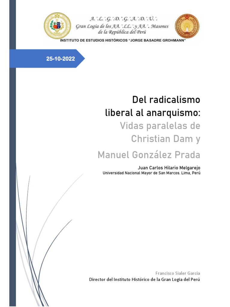 Vidas de Christian Dam y González Prada | PDF | Anarquismo | Perú