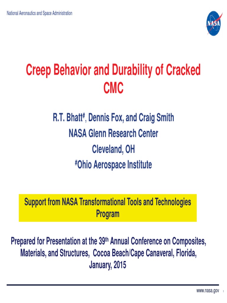 Creep Behavior of CMC - NASA | PDF | Fracture | Composite Material