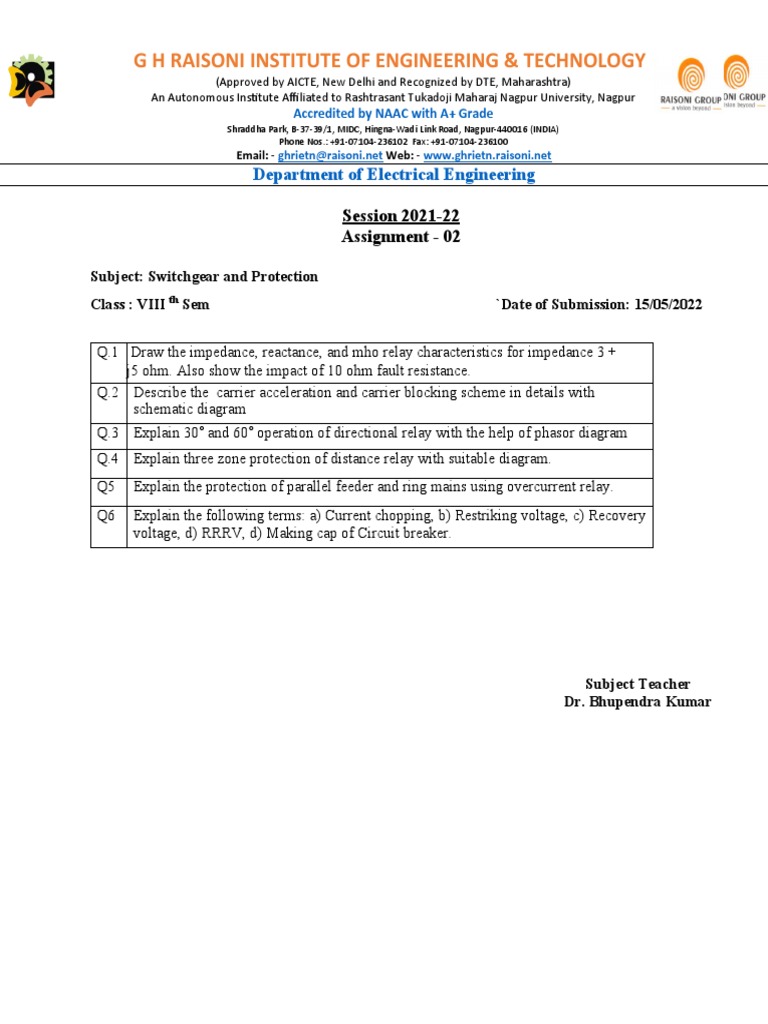 Assignment 2 SGP | PDF | Electrical Impedance | Relay