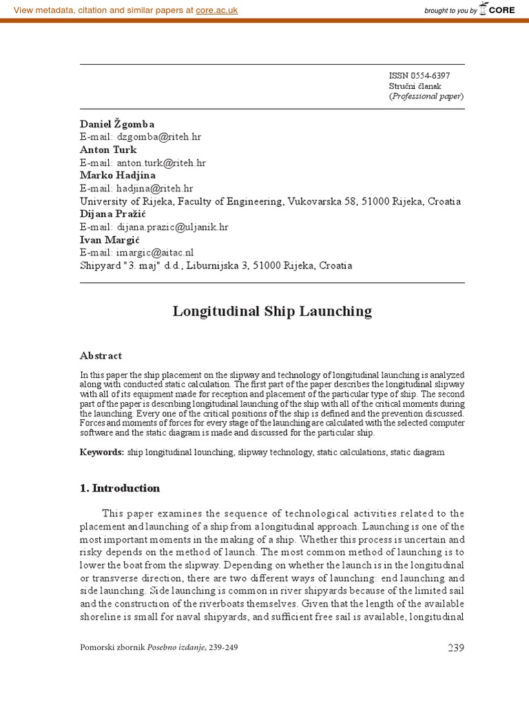 Longitudinal Ship Launching Guide | PDF | History