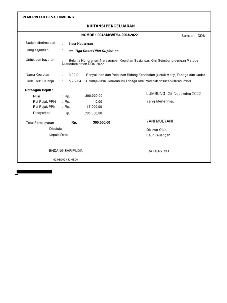 Kwitansi Narasumber | PDF