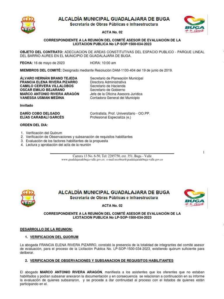 ACTA - Eval - No - 02 - LP-SOP-1500-034-2023 | PDF