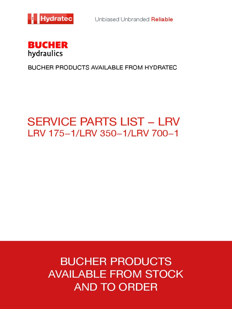 Bucher LRV Service Parts List | PDF | Manufactured Goods | Mechanical ...