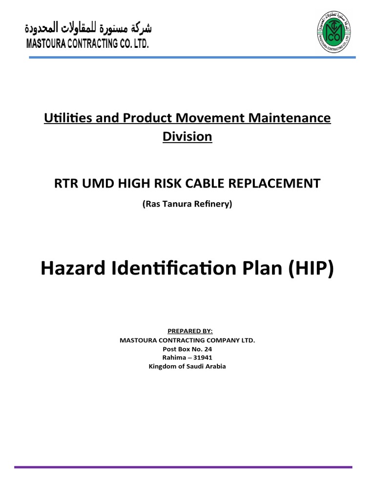 Aramco Hazard Identification Plan Overview | PDF | Personal Protective ...