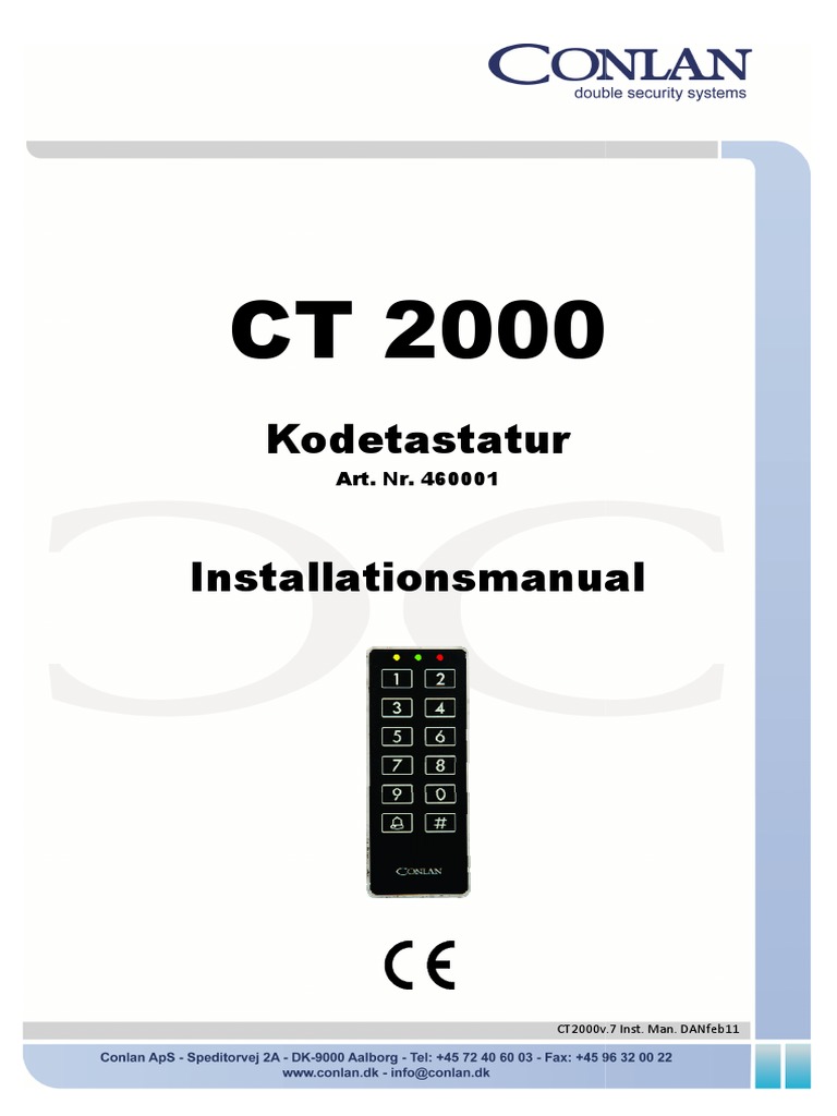 ct2000 Installationsmanual DK | PDF