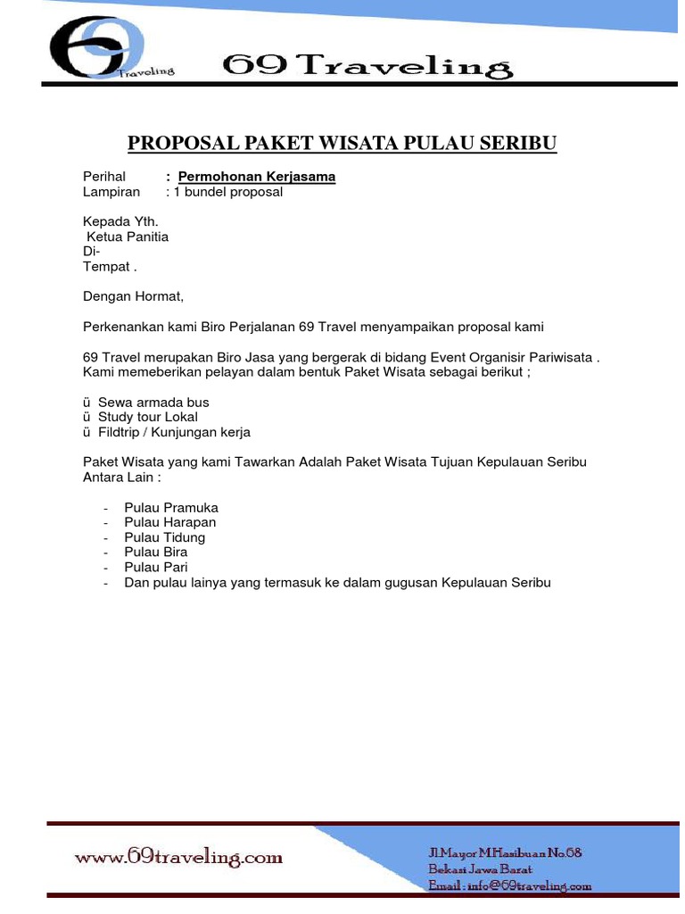 Adoc - Pub Proposal Paket Wisata Pulau Seribu | PDF | Ilmu Sosial | Seni