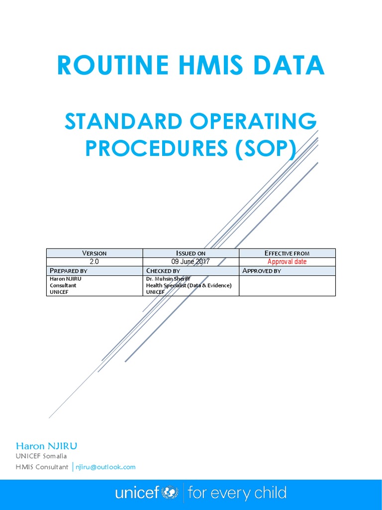 Somalia HMIS SOPs Version 2.0 | PDF | Data Quality | Computer File