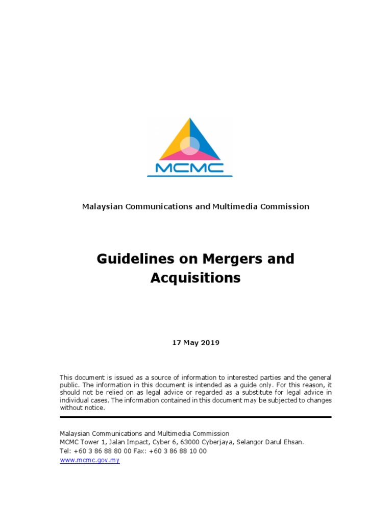 Guidelines On Merger and Acquisitions 1 | PDF