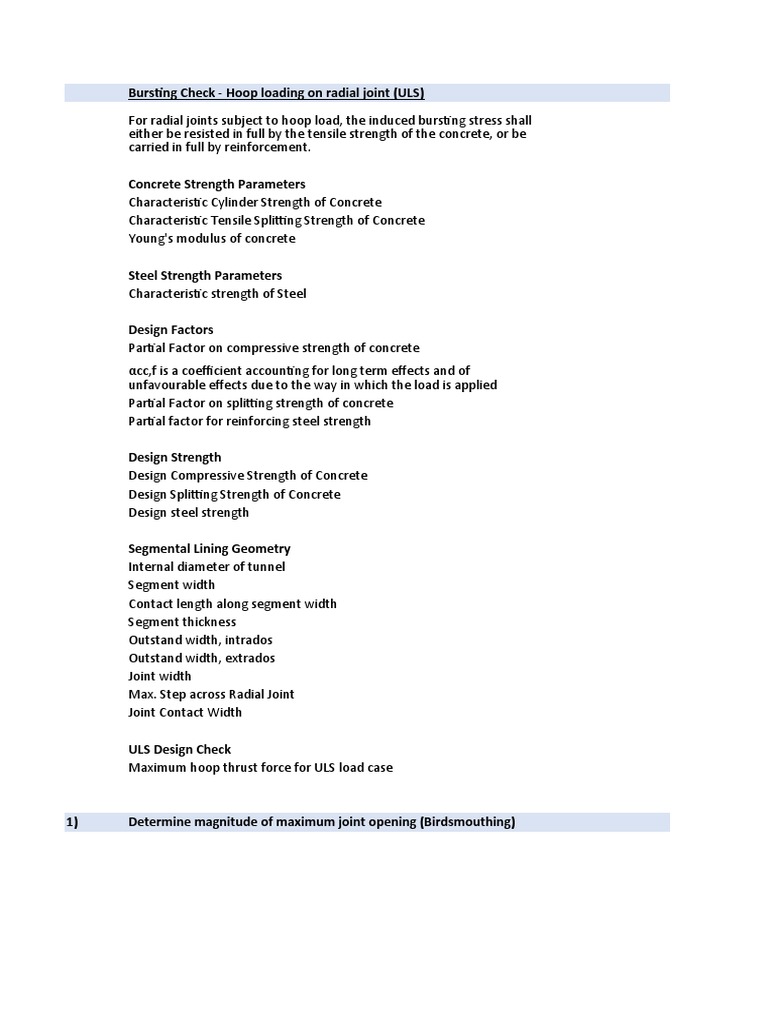 Bored Tunnel Segmental Lining - Design Checks To SS-En and LTA ...