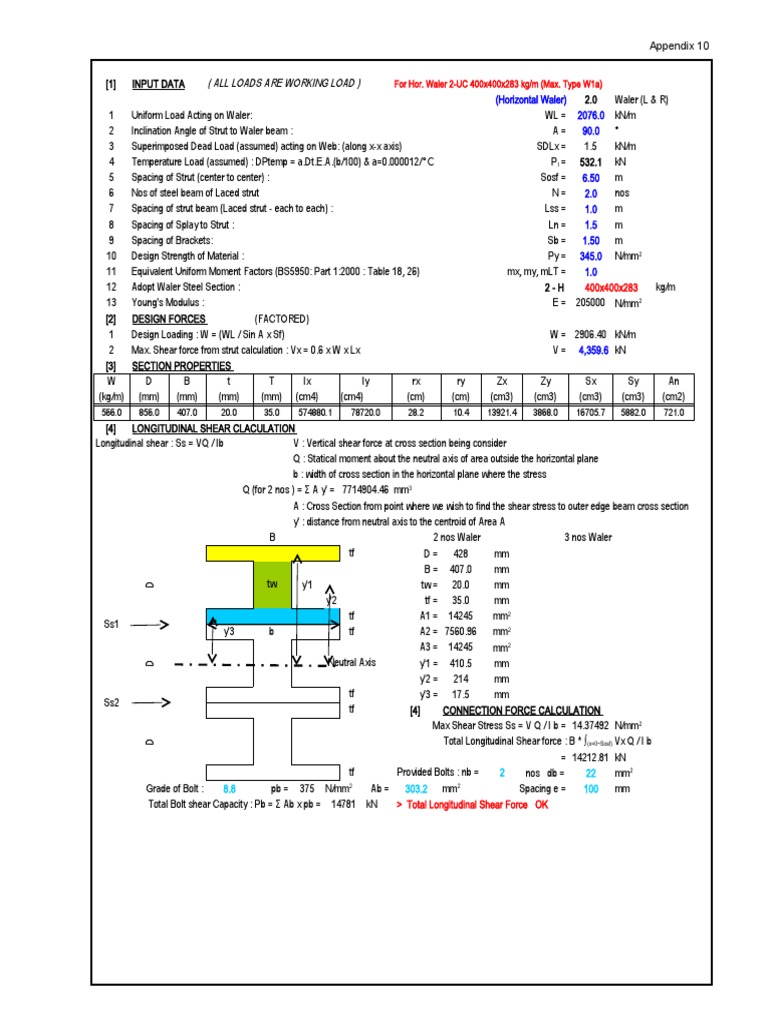 App 10 Longitudial Shear 2 UC 283 | PDF | Beam (Structure) | Civil ...